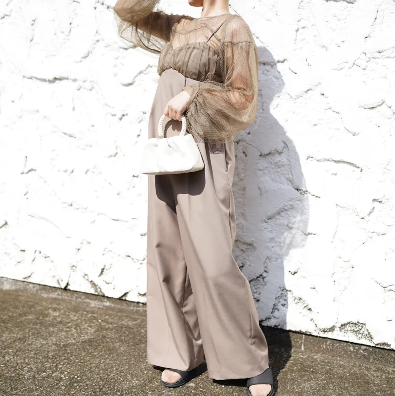 Ameri VINTAGE（アメリ ヴィンテージ）NET TULLE TOP LAYERED ROMPERS（グレージュ/S） | ブランドドレスのレンタルドレスショップHELLO-結婚式・二 ...