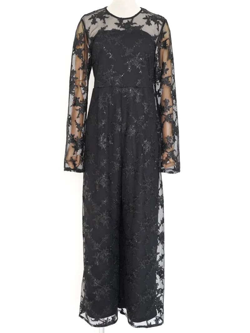 Ameri VINTAGE（アメリ ヴィンテージ）SOANGLE LACE ROMPERS（ブラック/M） | ブランドドレスのレンタルドレスショップHELLO-結婚式・二次会・パーティー・お ...