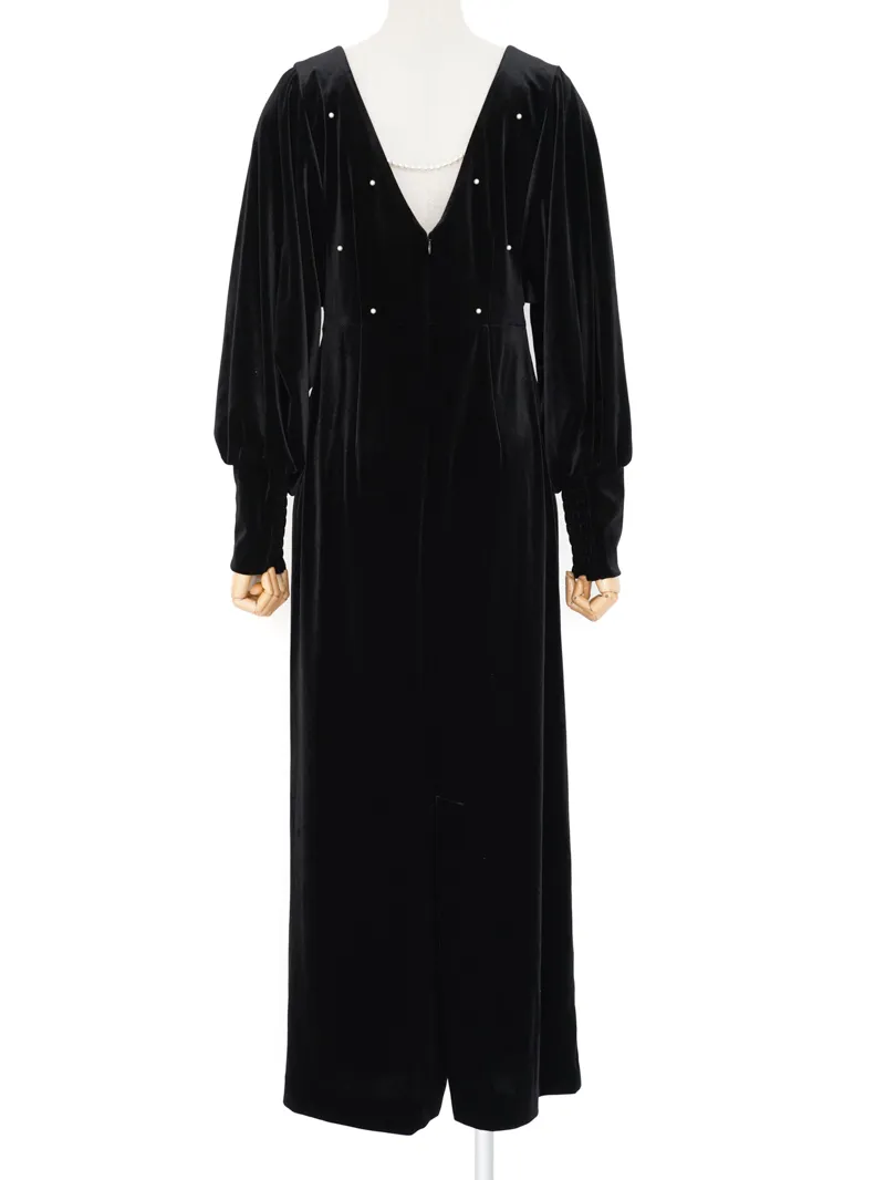 Ameri VINTAGE（アメリ ヴィンテージ）BACK OPEN PEARL VELOUR DRESS（ブラック/M） | ブランドドレスのレンタルドレスショップHELLO-結婚式・二次会 ...